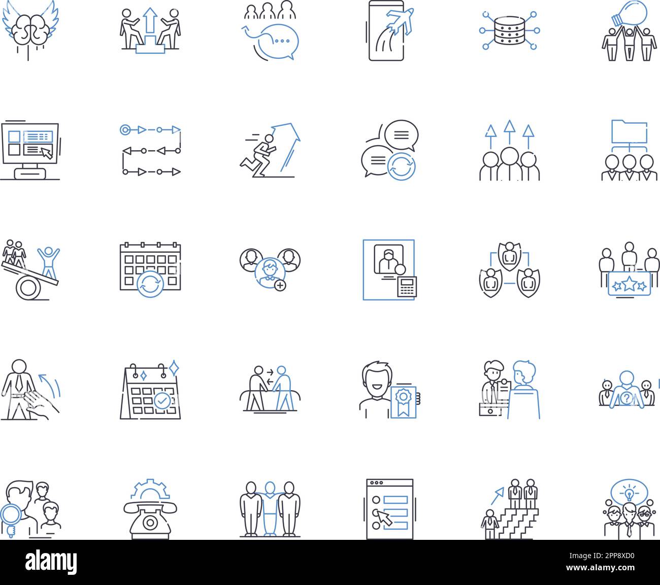 Industrial Commerce Line Icons Collection Manufacturing Assembly Industrialization