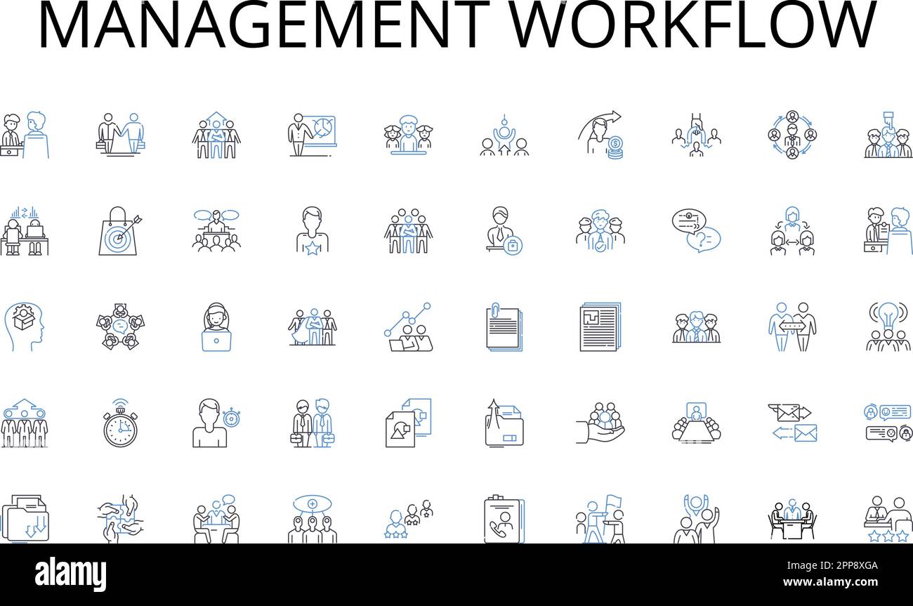 Management workflow line icons collection. Distraction, Entertainment ...