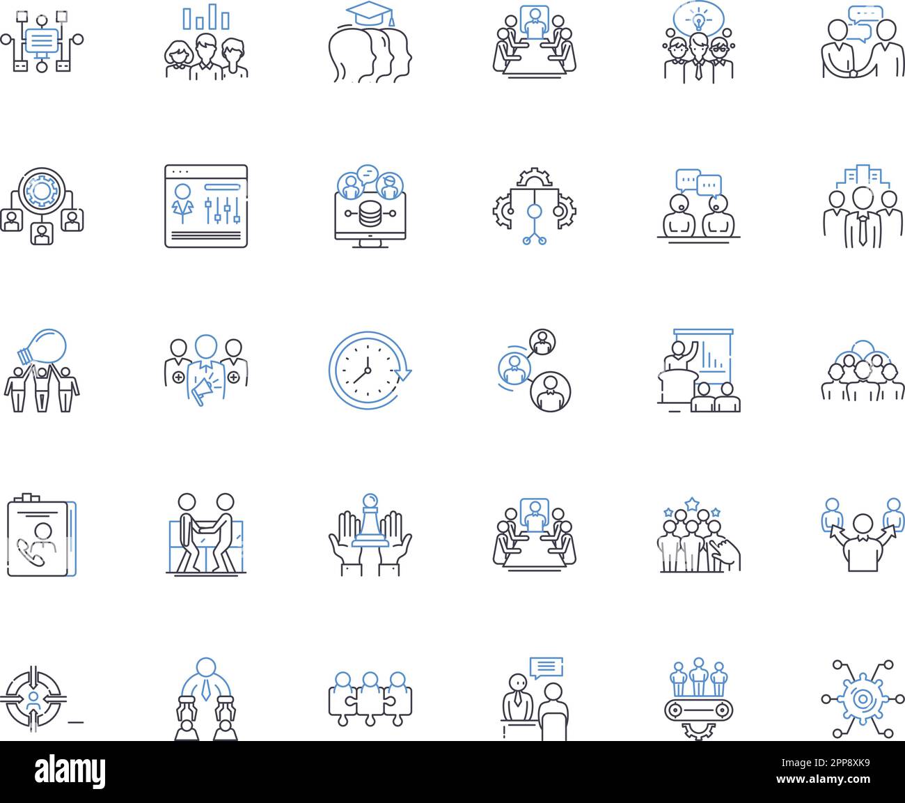 Executive summit line icons collection. Conference, Nerking, Leadership ...
