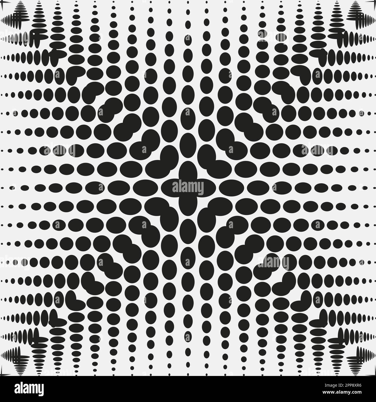 Template with many black rounded shapes of different sizes creating an ...