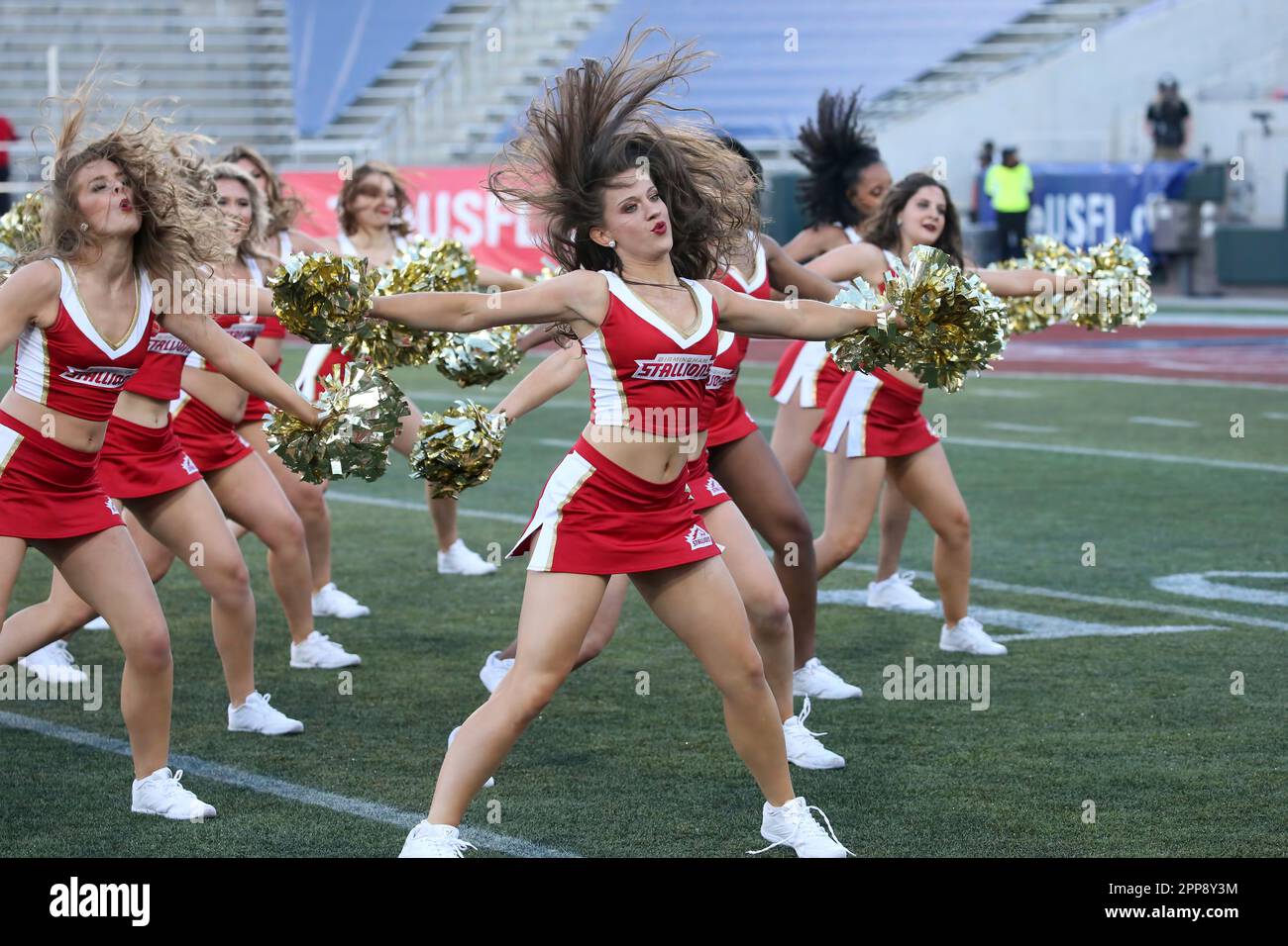 BIRMINGHAM, AL - APRIL 22: Birmingham Stallions cheerleaders perform ...