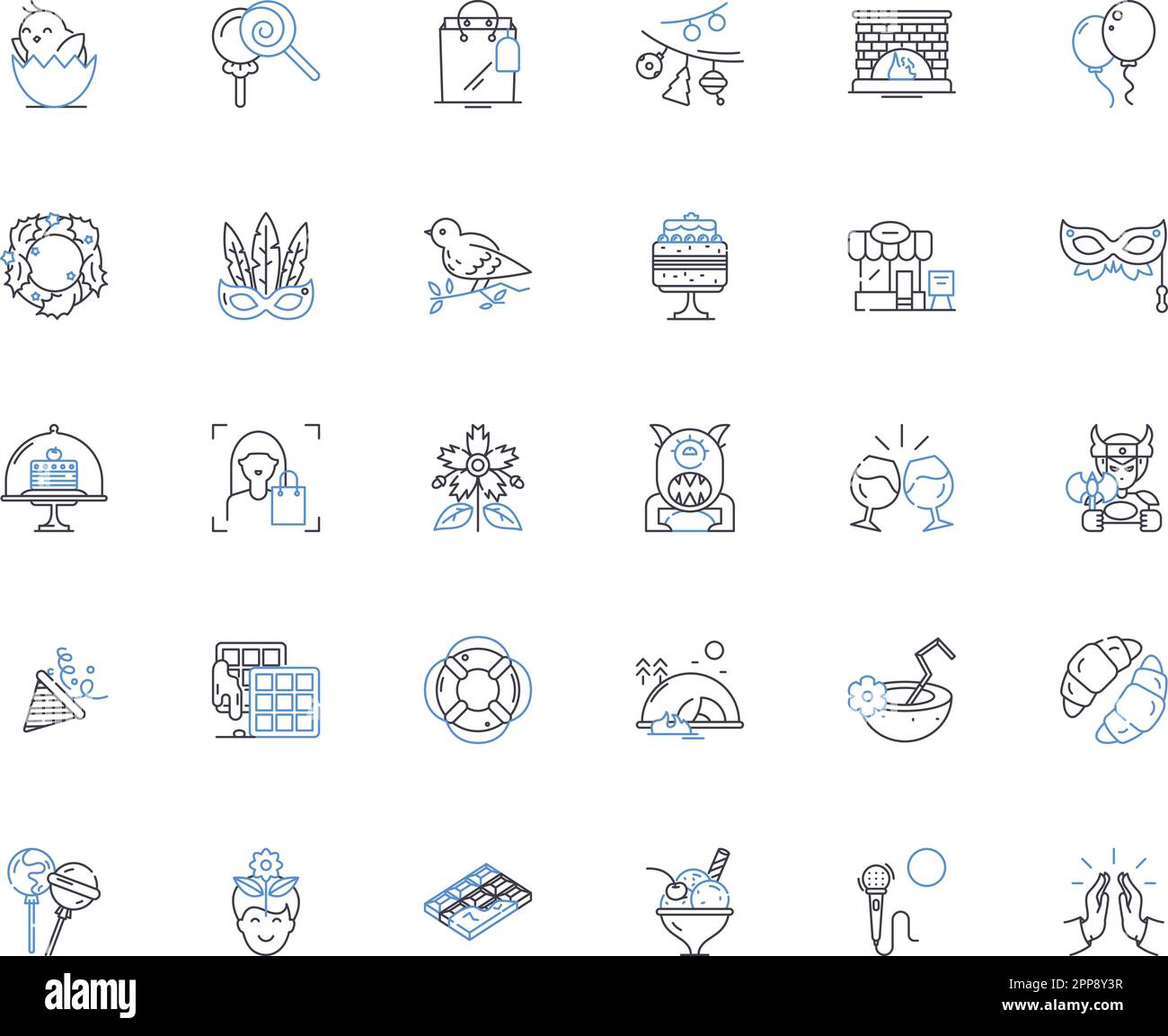 Date of birth line icons collection. Birthday, Age, Zodiac, Horoscope ...