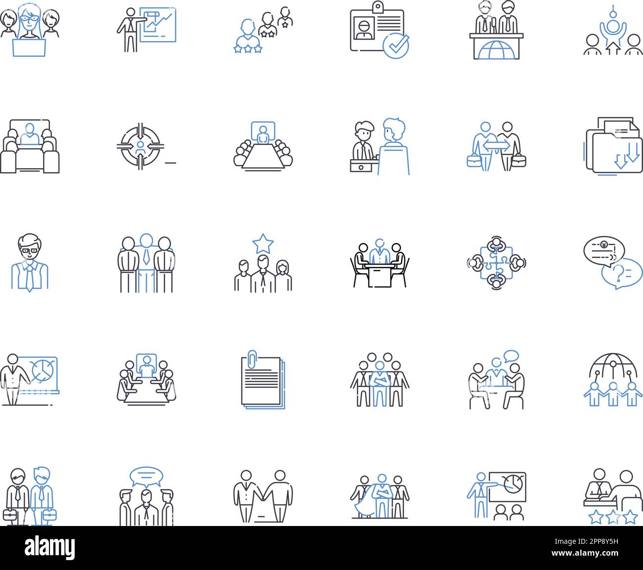 Strategic summit line icons collection. Collaboration, Implementation ... Strategic summit line icons collection. Collaboration, Implementation ...