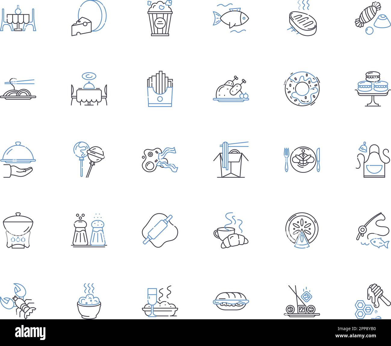 Repast line icons collection. Meal, Food, Cuisine, Feast, Dinner, Lunch ...