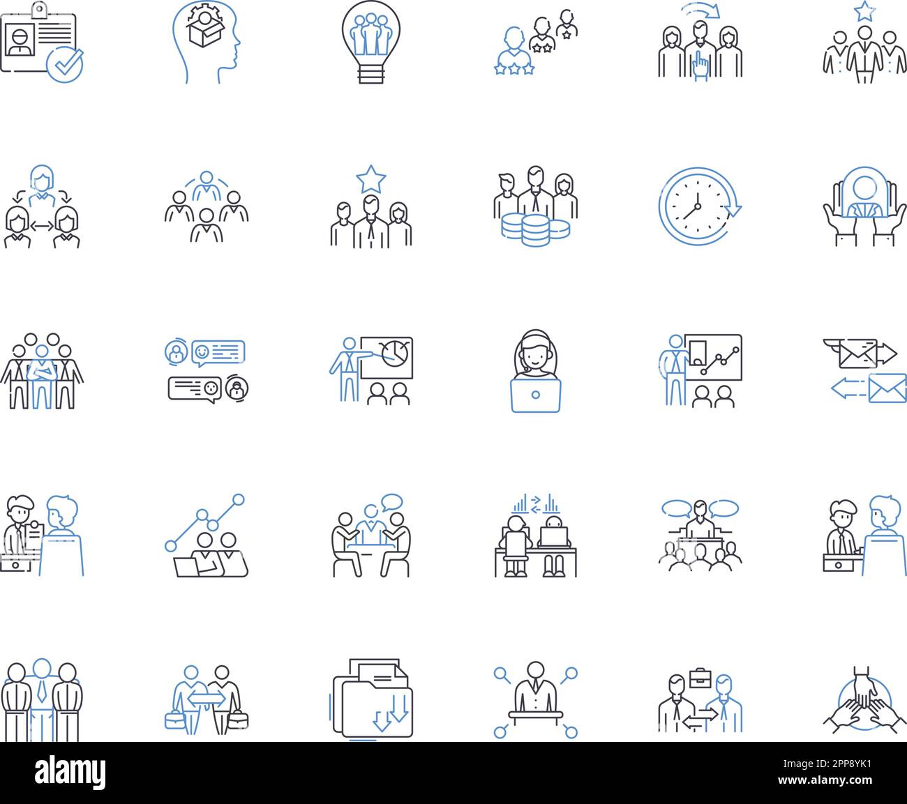 Business Strategy Line Icons Collection Innovation Planning Execution Adaptation Efficiency