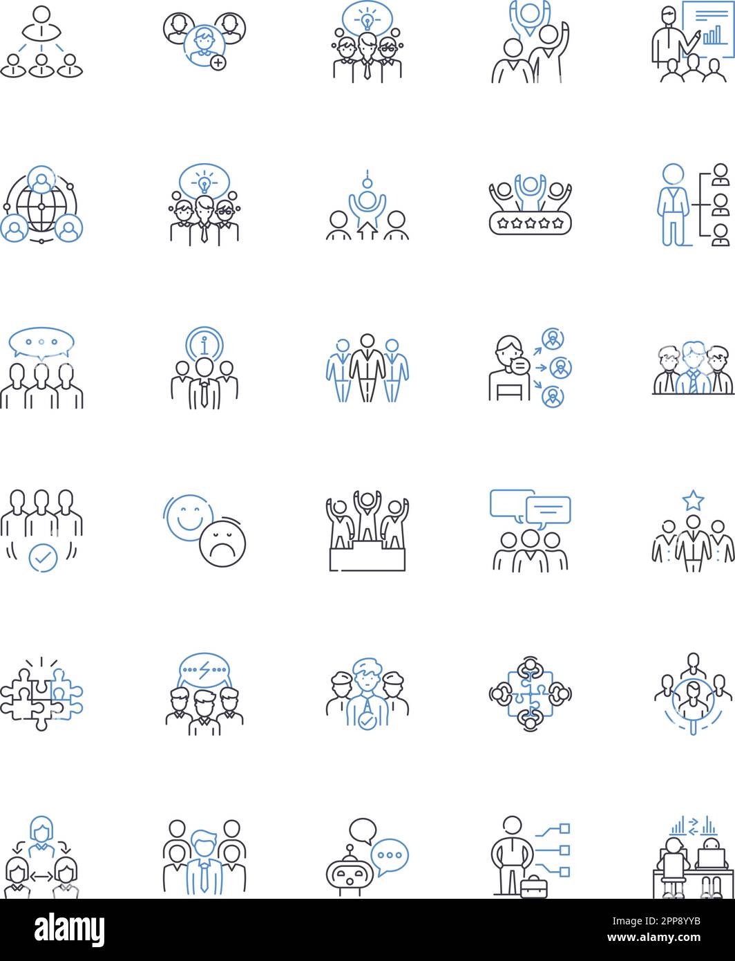 Alliance Line Icons Collection Unity Partnership Collaboration Cooperation Coalition