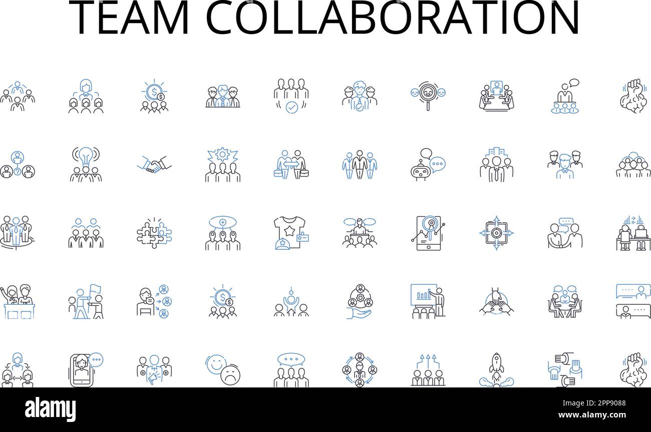 Team Collaboration Line Icons Collection Disruption Agility Automation Innovation