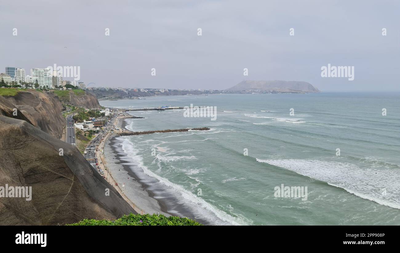 Lima boardwalk is a scenic oceanfront promenade in Lima, Peru. It ...