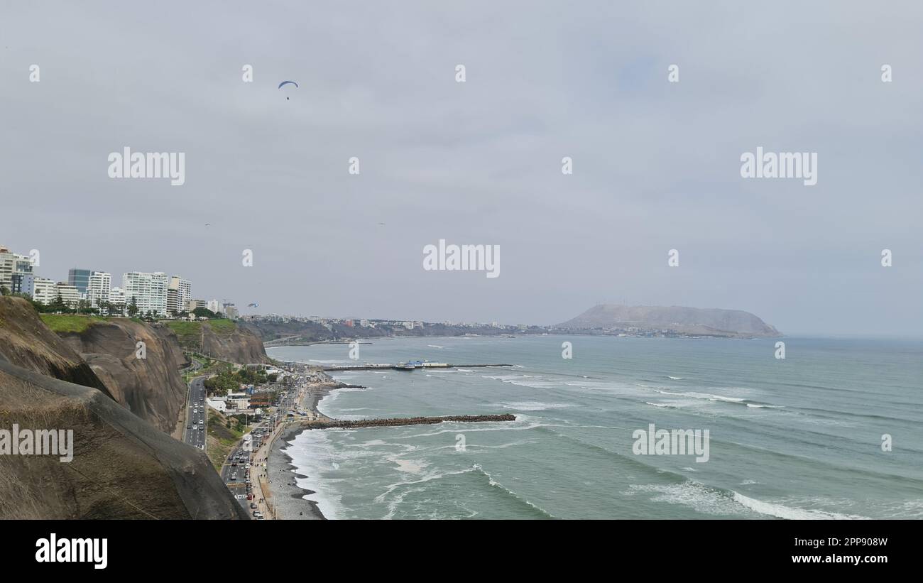 Lima boardwalk is a scenic oceanfront promenade in Lima, Peru. It ...