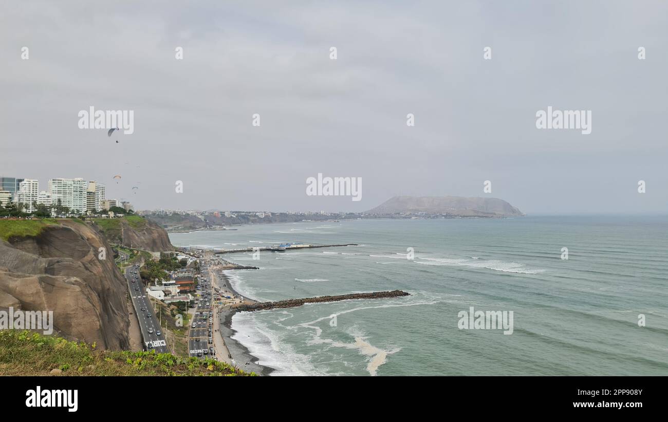 Lima boardwalk is a scenic oceanfront promenade in Lima, Peru. It ...