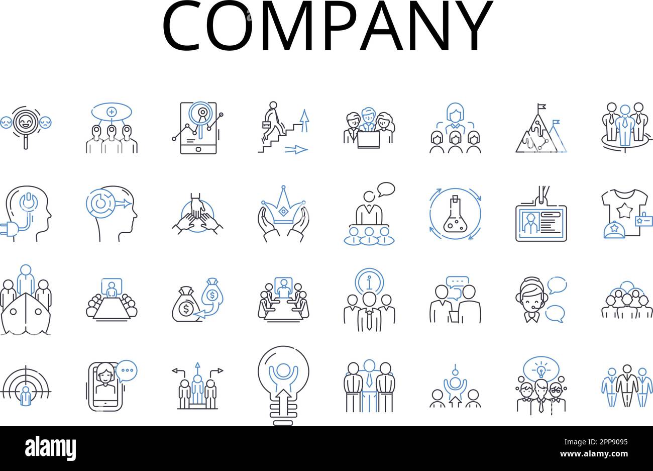 Company line icons collection. Business, Corporation, Partnership ...