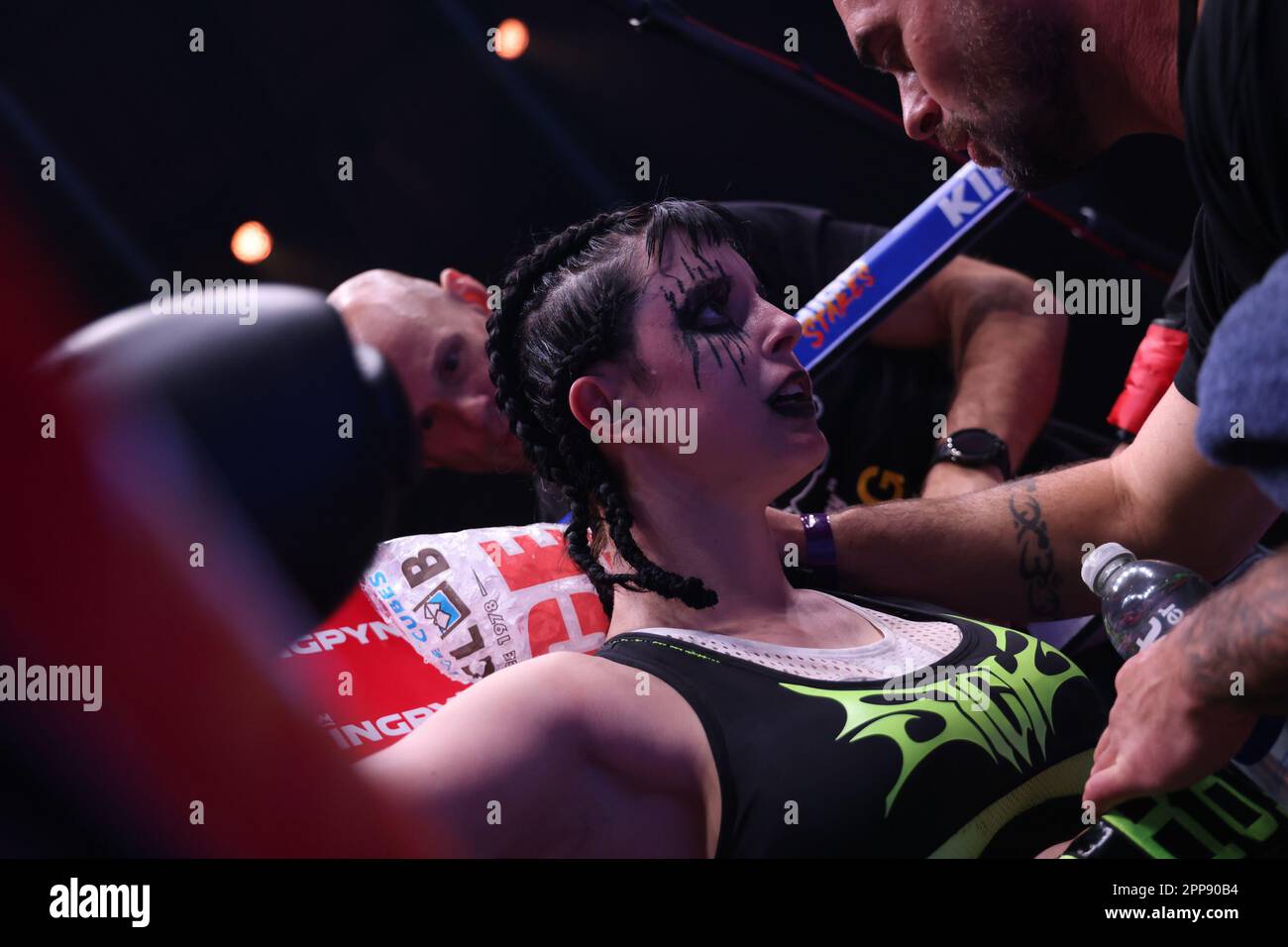 London Uk April 22 Avery Pongracz Battles Whitney Johns In Their