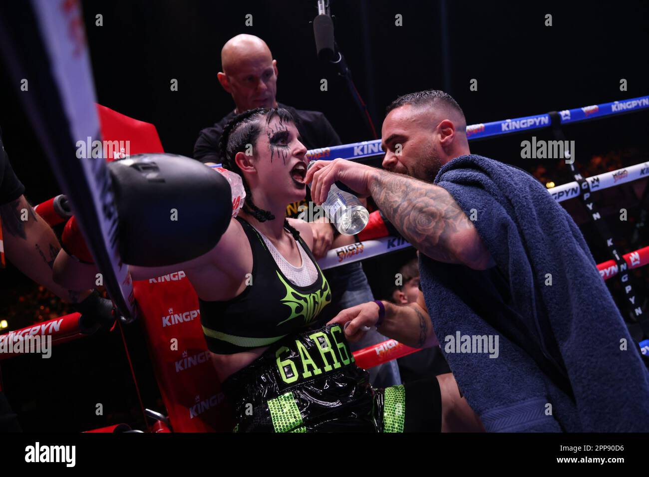 LONDON, UK - APRIL 22: Avery Pongracz battles Whitney Johns in their ...