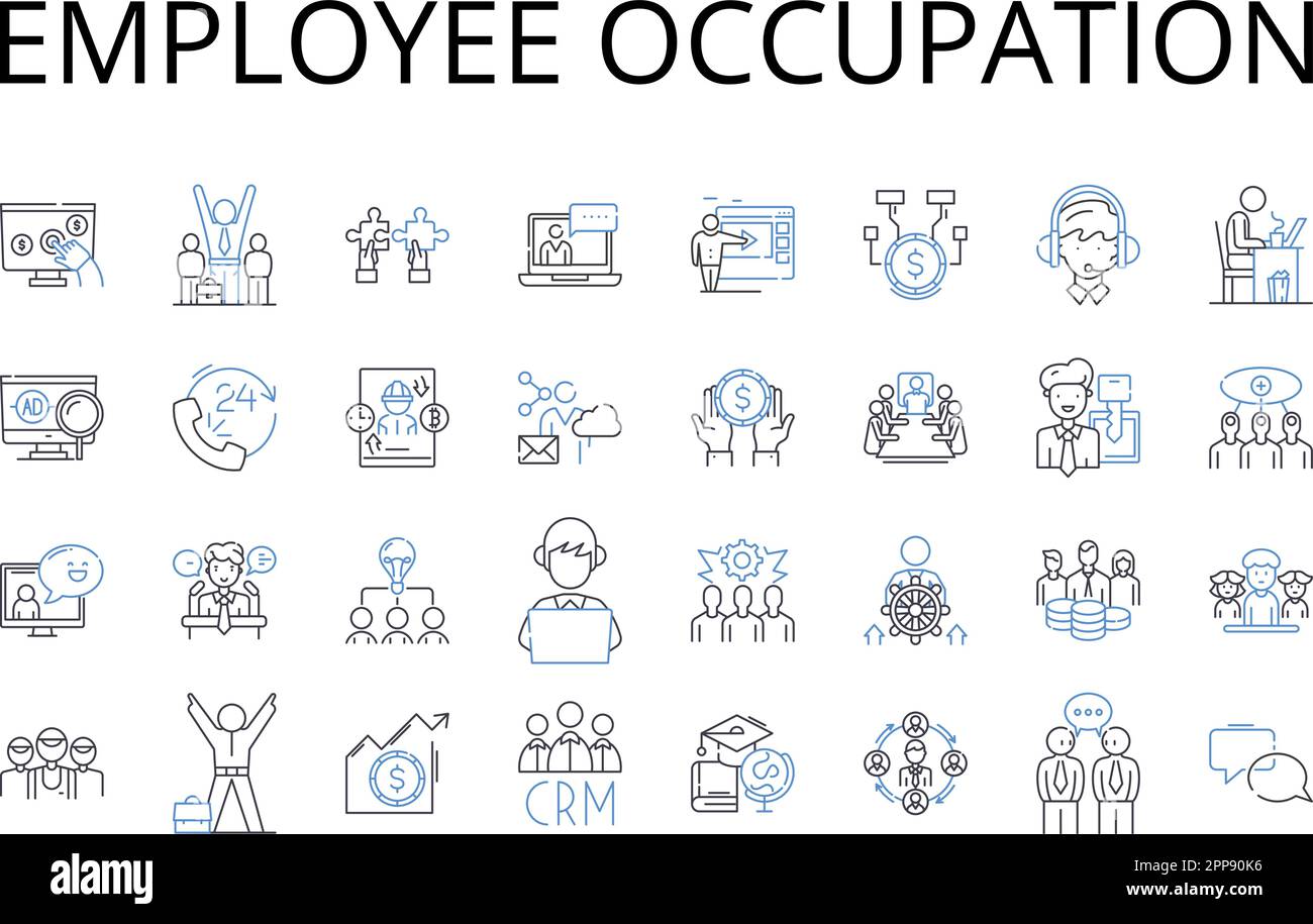 Employee occupation line icons collection. Business profession, Work ...