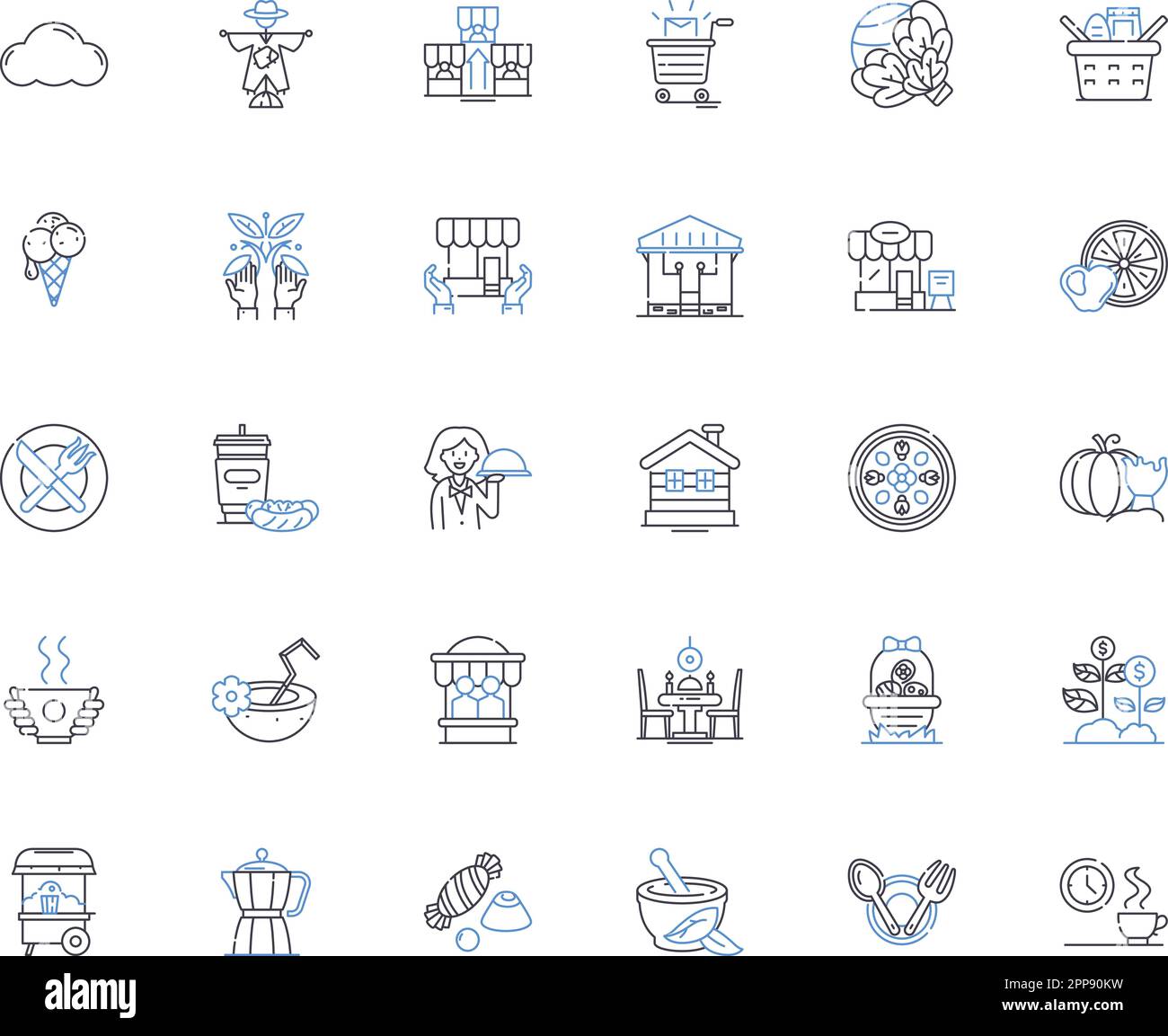 Cake house line icons collection. Sweet, Bakery, Desserts, Pastry ...