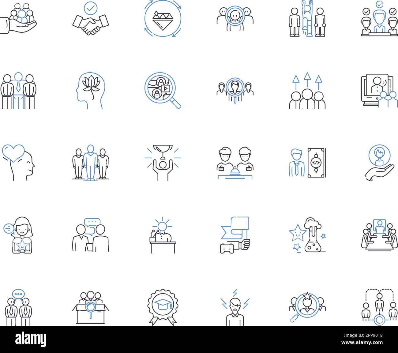 Executive coach line icons collection. Mentorship, Leadership ...