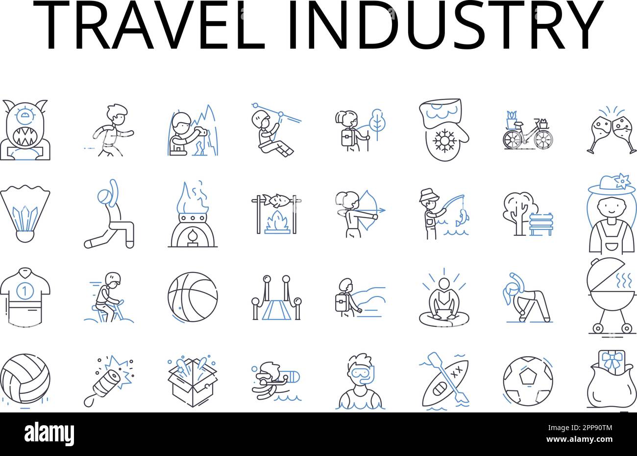 Travel industry line icons collection. Tourism, Hospitality industry ... Travel industry line icons collection. Tourism, Hospitality industry ...