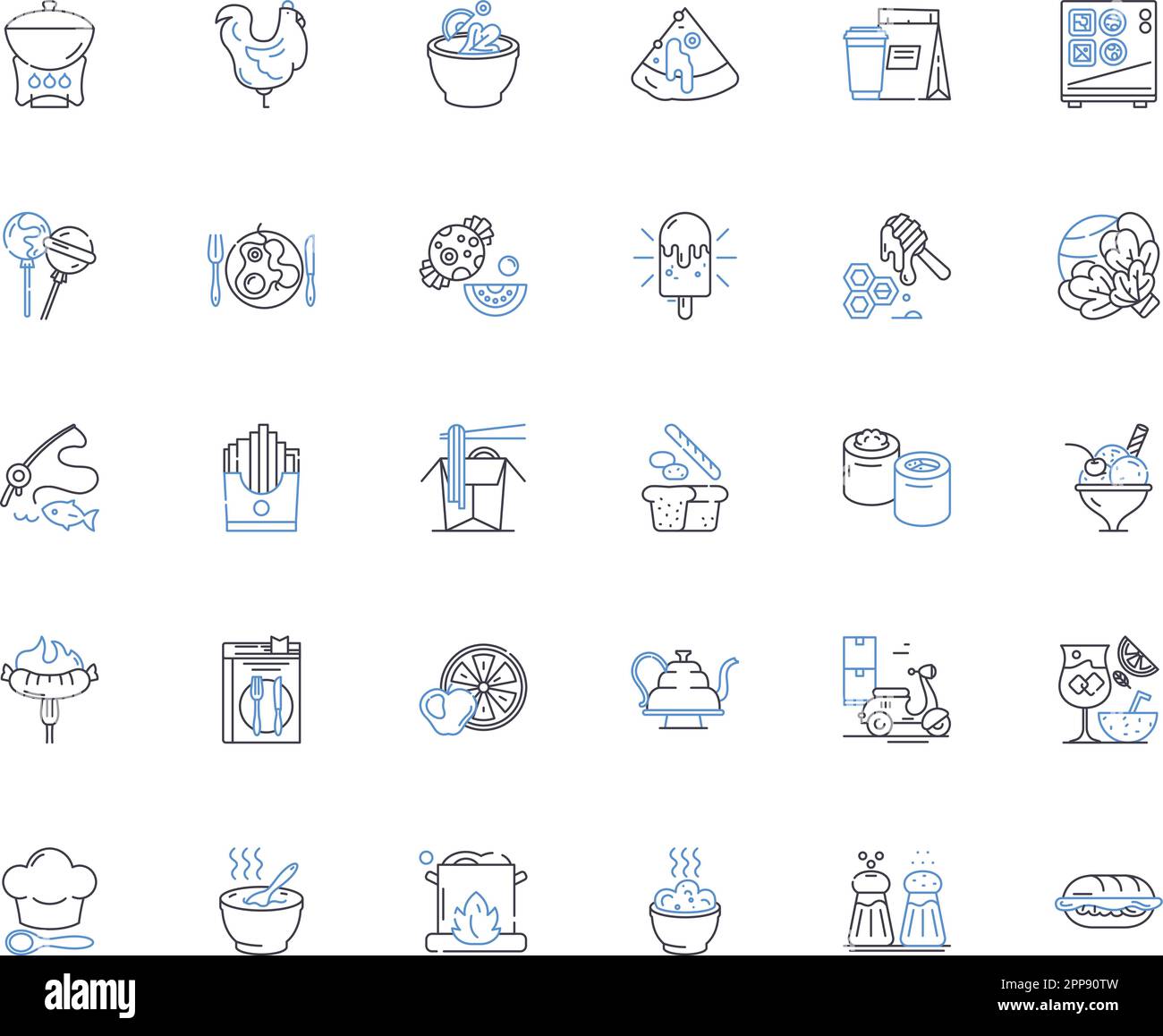 Savory Cookery line icons collection. Flavorful, Spicy, Hearty, Umami ...