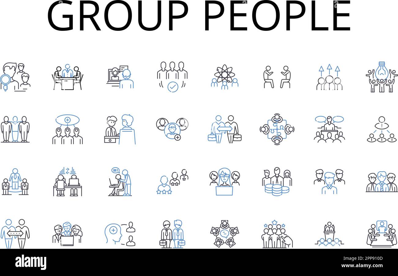 Group people line icons collection. Bunch crowd, Assembly congregation ...