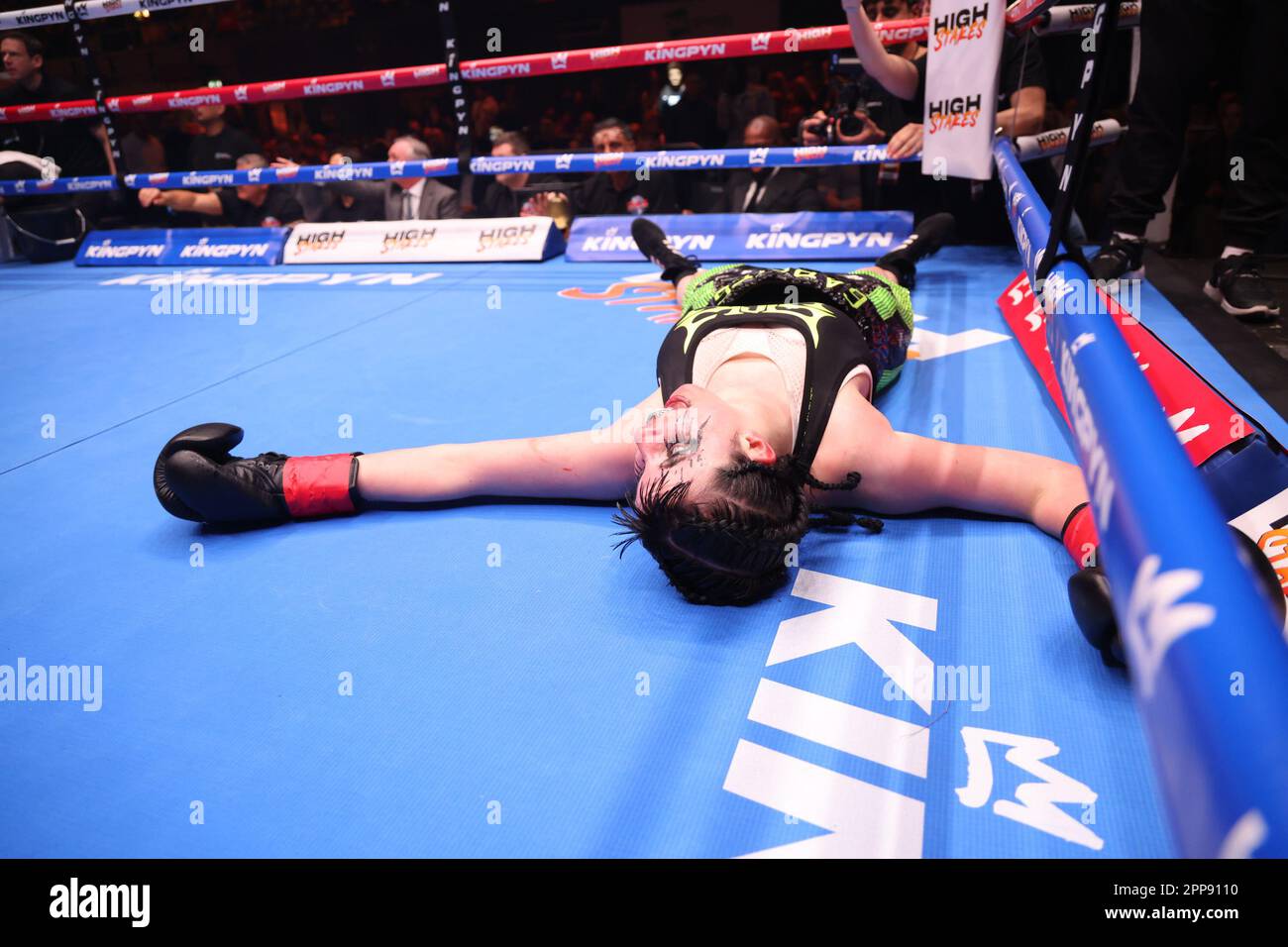 LONDON, UK - APRIL 22: Avery Pongracz battles Whitney Johns in their ...