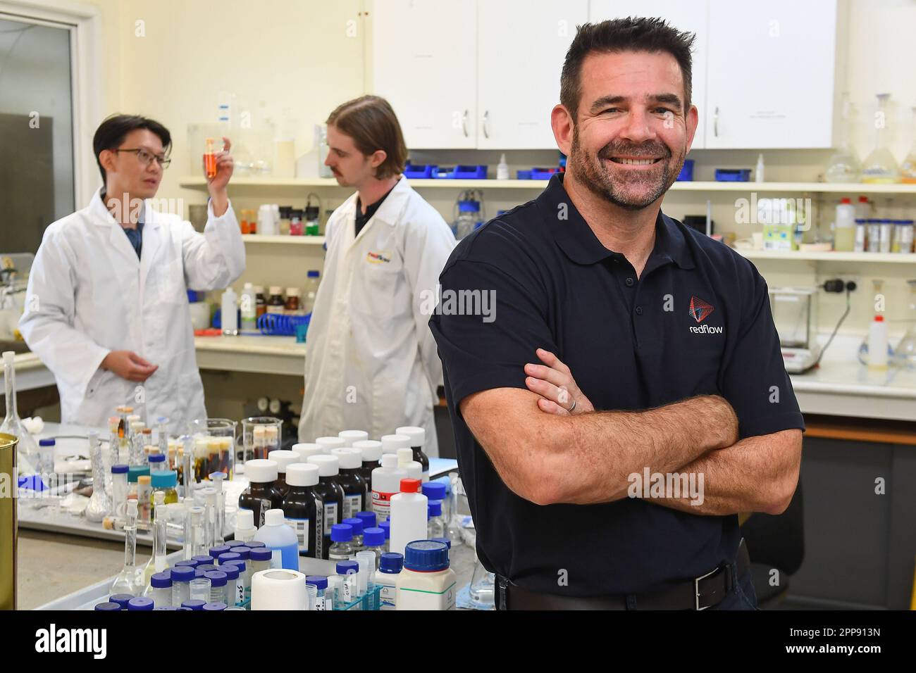 Redflow boss Tim Harris poses for a photograph in Brisbane, Friday ...