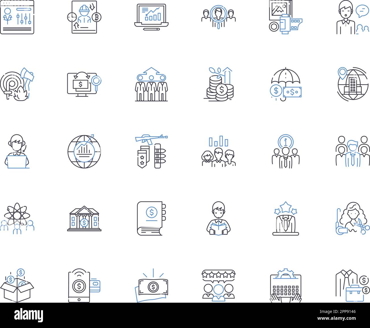 Entrepreneur hubs line icons collection. Innovation, Incubation ... Entrepreneur hubs line icons collection. Innovation, Incubation ...