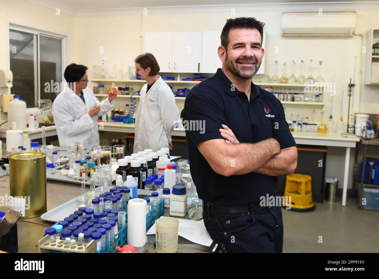 Redflow boss Tim Harris poses for a photograph in Brisbane, Friday ...