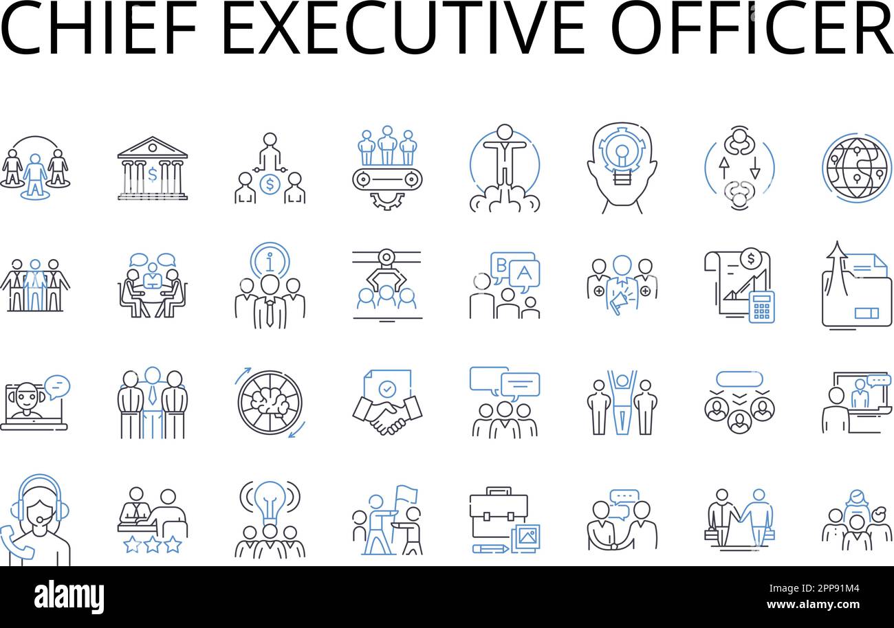 Chief Executive Officer line icons collection. President Elect, Senior ... Chief Executive Officer line icons collection. President Elect, Senior ...