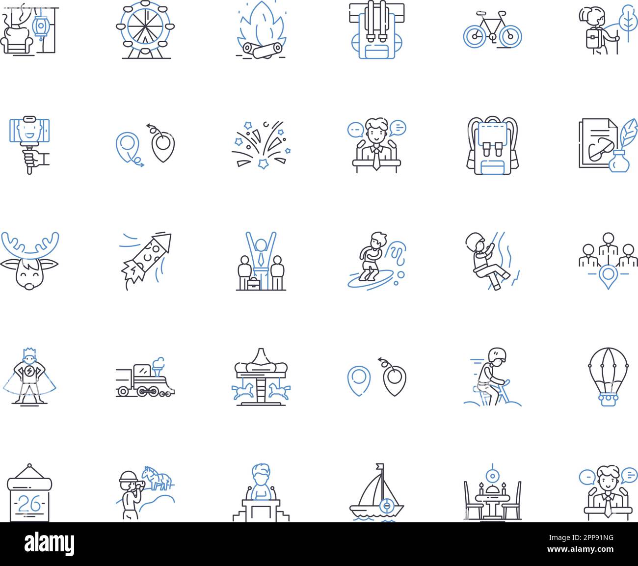 Festive recreation line icons collection. Celebrate, Cheer, Gather ...