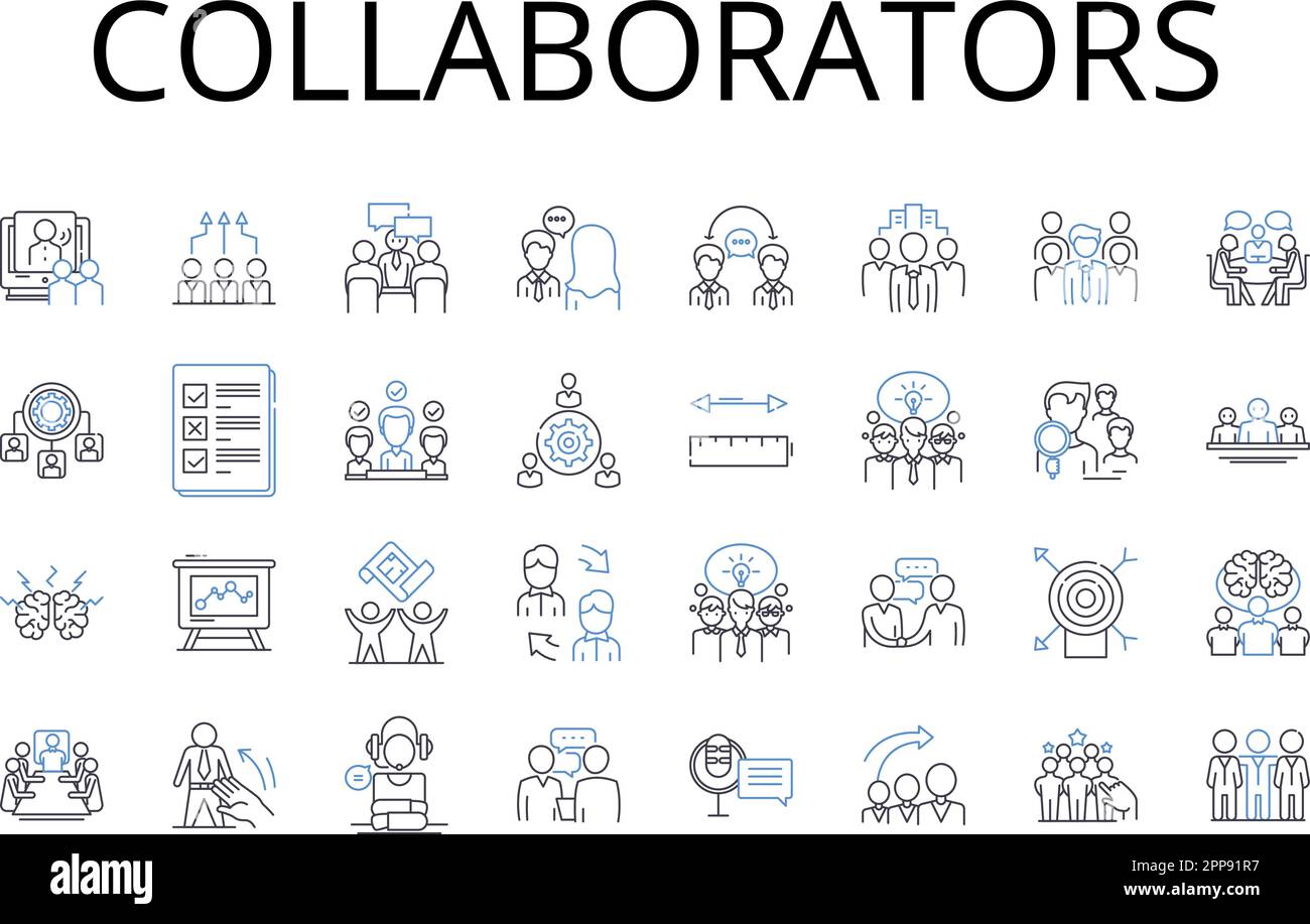 Collaborators line icons collection. Associates, Partners, Allies ...