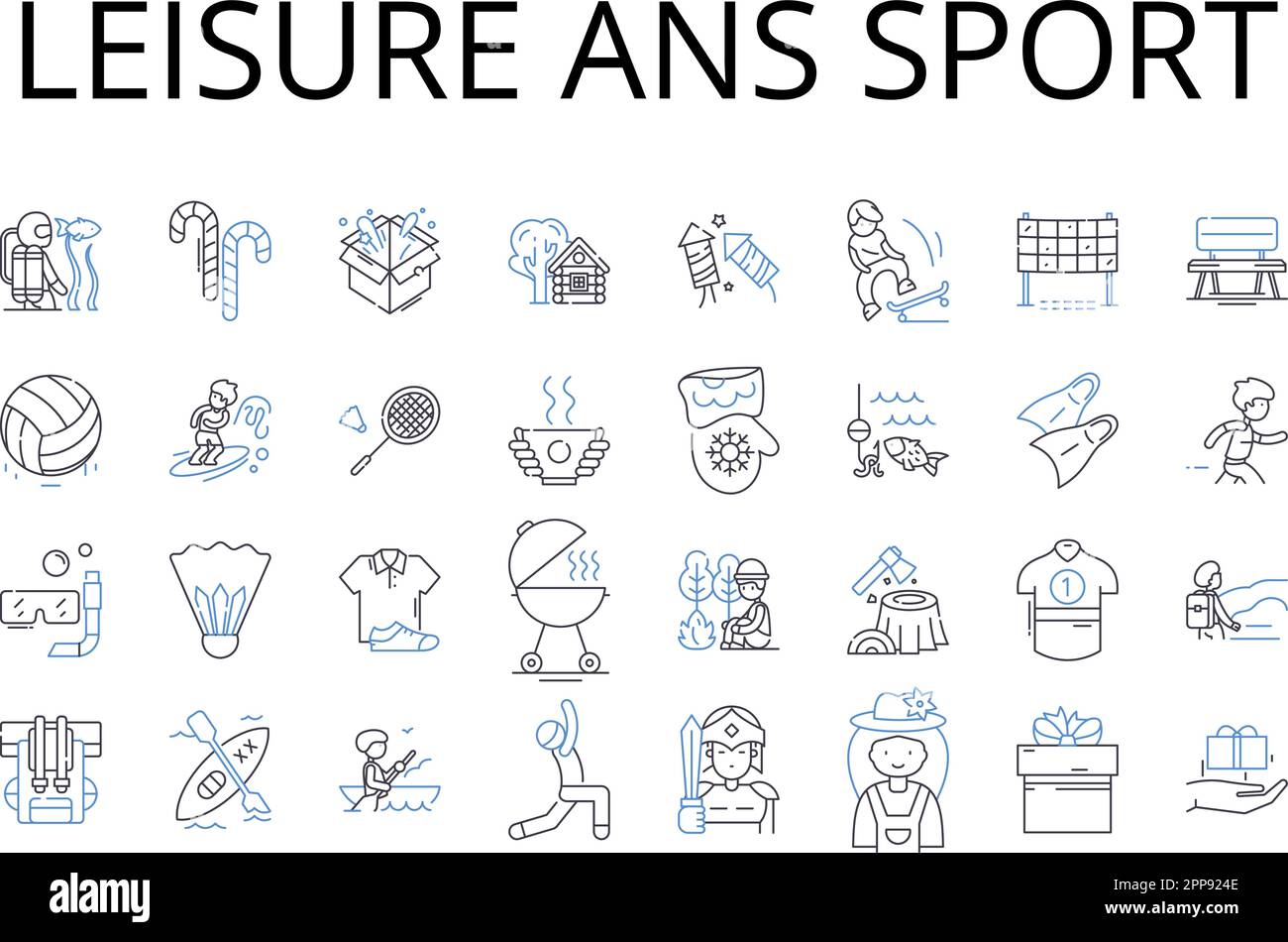 Leisure ans sport line icons collection. Recreation, Activity, Hobby, Relaxation, Entertainment ...