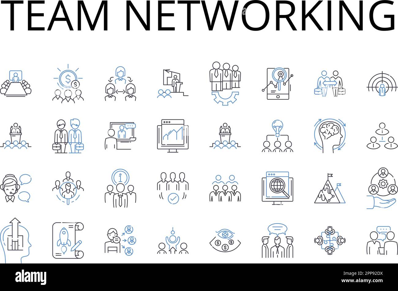Team networking line icons collection. Group collaboration, Partnership ... Team networking line icons collection. Group collaboration, Partnership ...