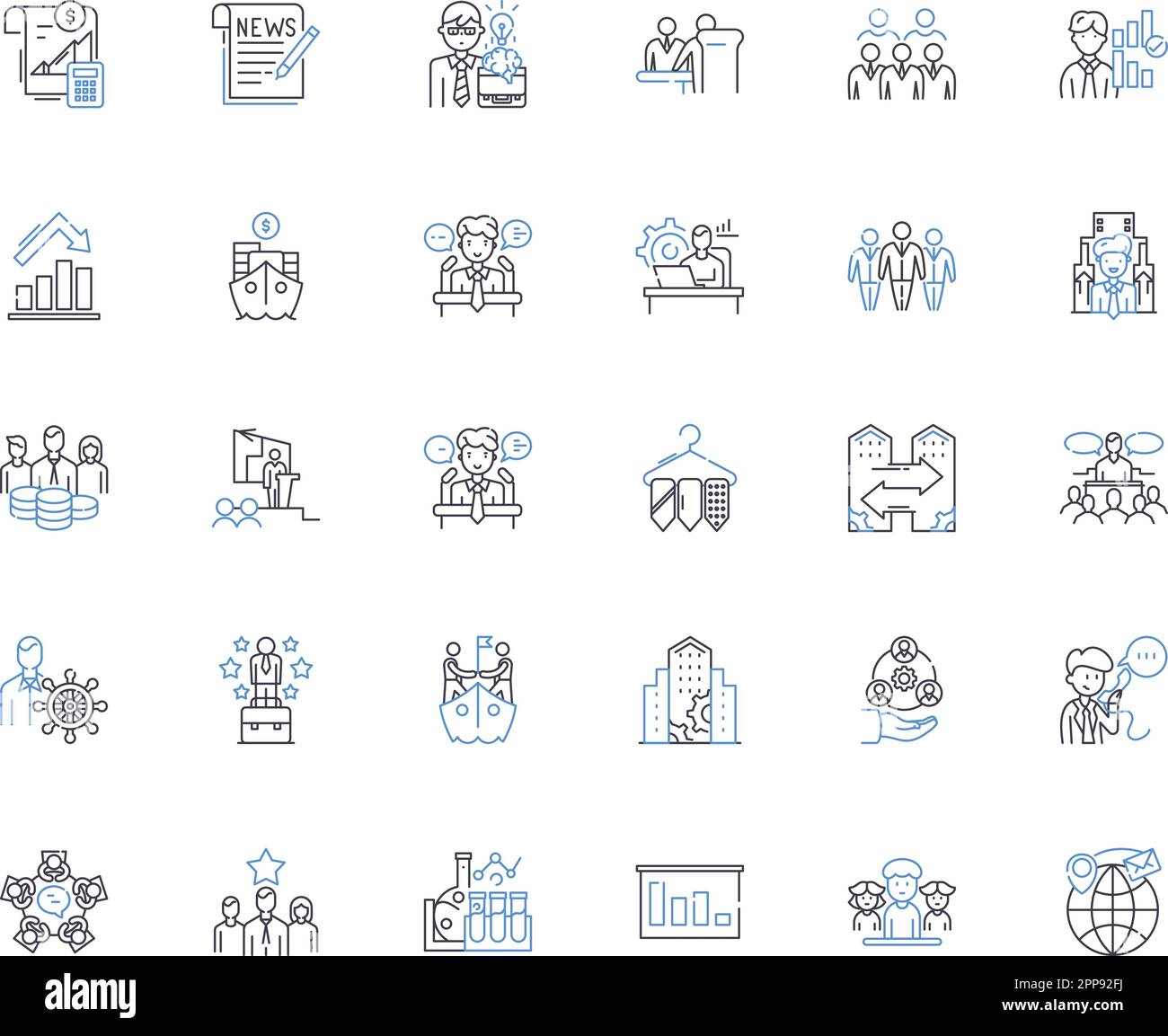 Technological foresight line icons collection. nnovation, Predictive ...