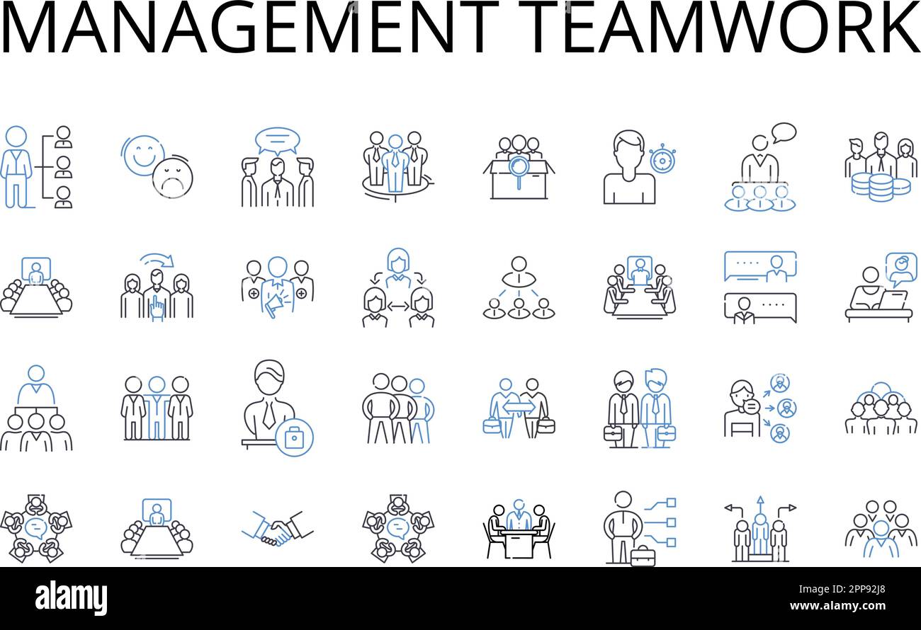 Management teamwork line icons collection. Efficient collaboration ... Management teamwork line icons collection. Efficient collaboration ...