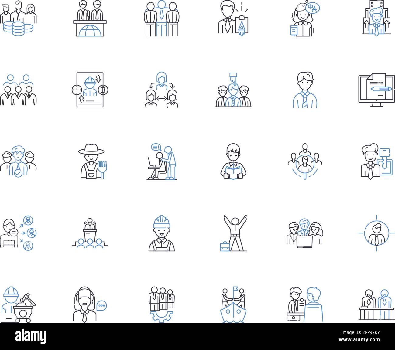 Occupation seeking line icons collection. Job, Career, Opportunity ...