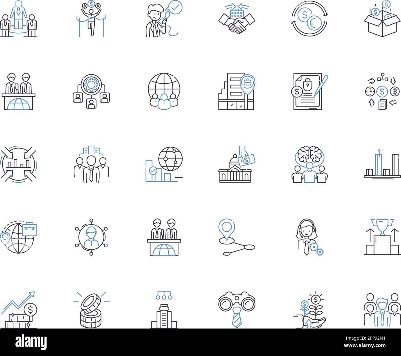 Industrialization line icons collection. Factories, Machines ...