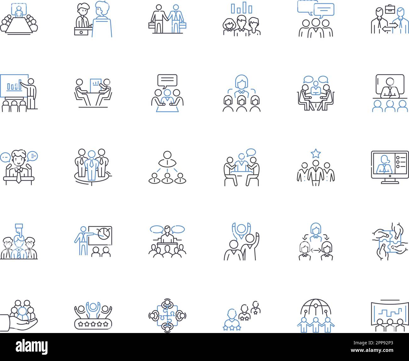 Summit Team Line Icons Collection Collaboration Synergy Trust Unity