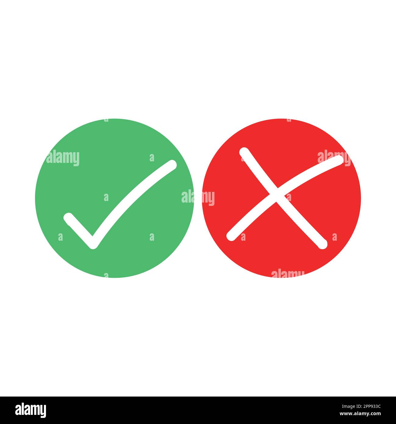 Green Check Mark Icon Red X