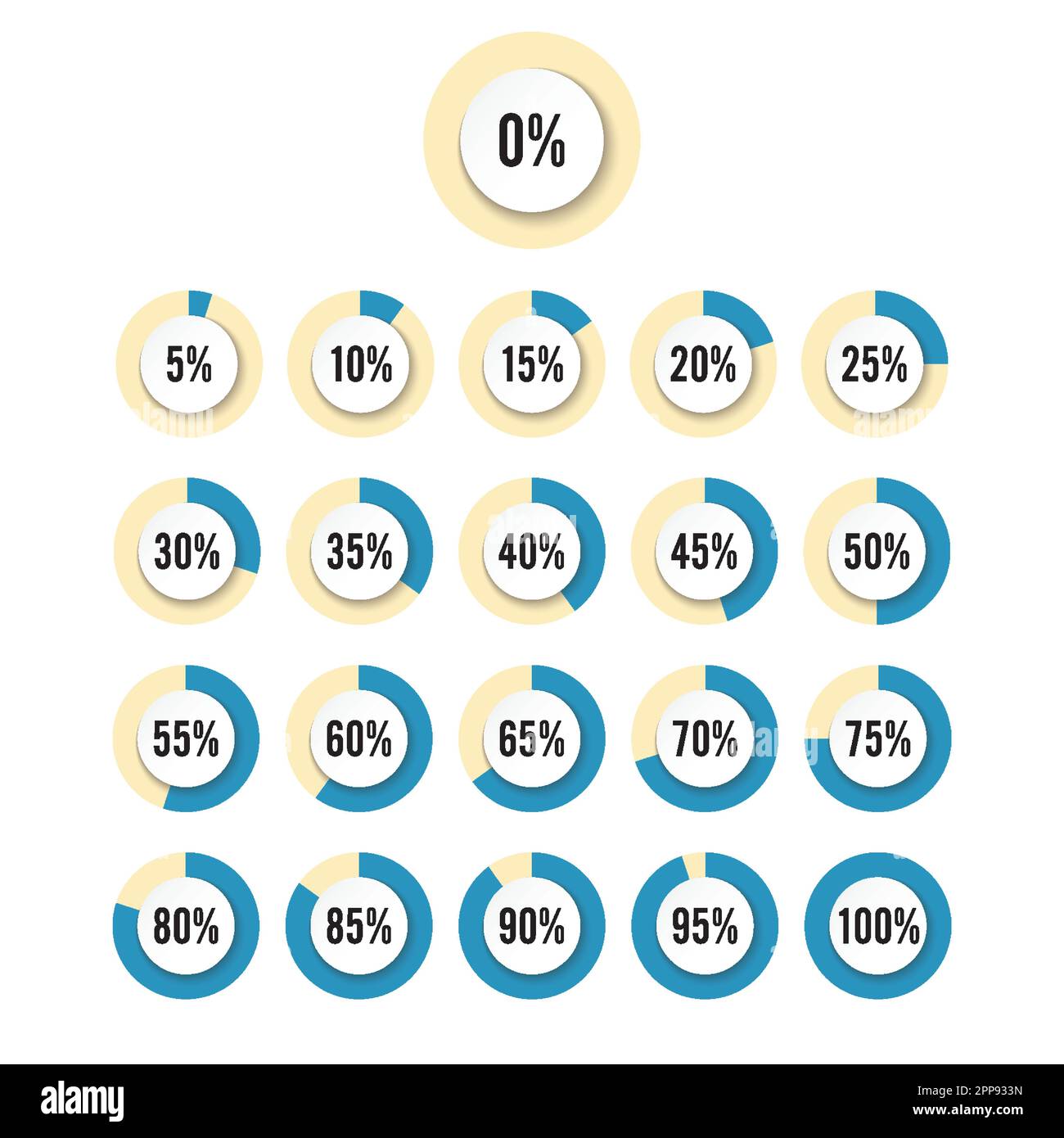 Set of circle percentage diagrams for infographics design elements ...