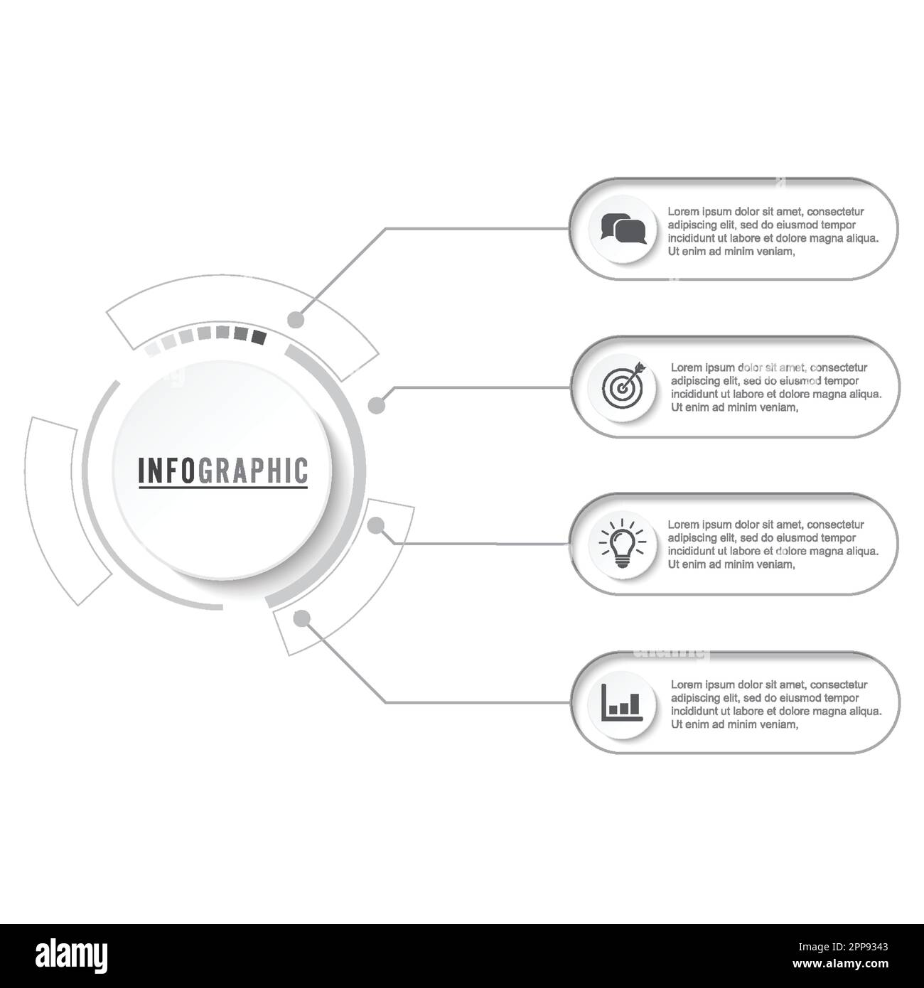 Timeline area chart diagram data Black and White Stock Photos & Images ...