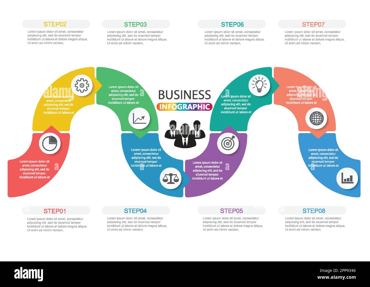 Infographics step by step. Universal abstract element of chart, graph ...