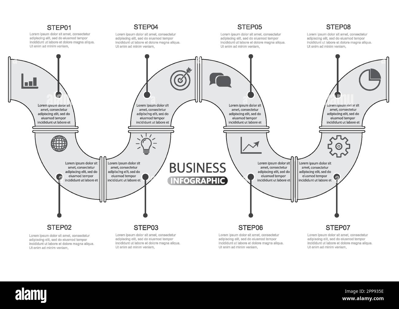 Infographics step by step. Universal abstract element of chart, graph ...
