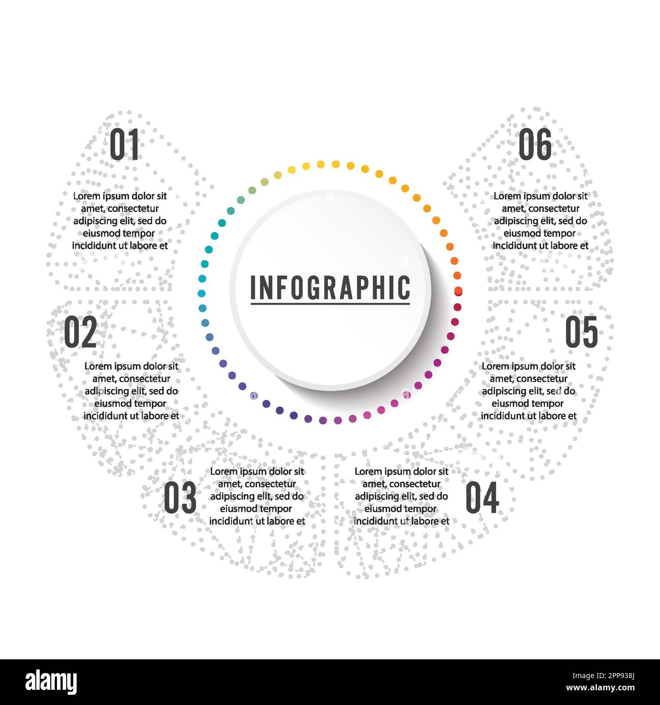 Template Timeline Infographic colored horizontal numbered for four ...