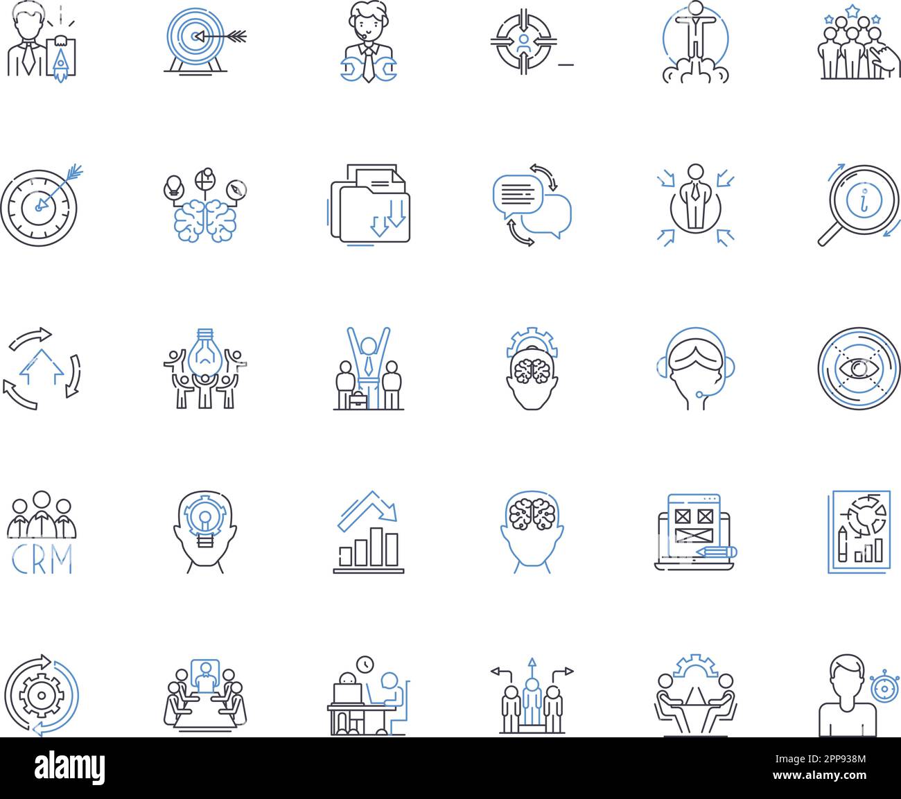 Advisory Board line icons collection. Strategy, Expertise, Guidance, Insight, Leadership ...