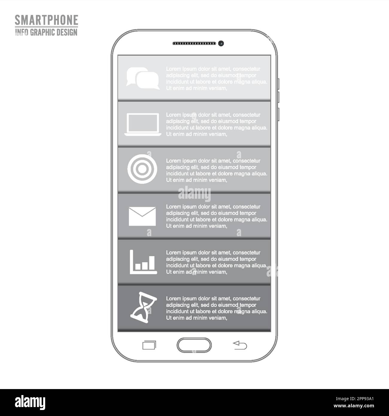 Vector mobile phone for infographic. Template for diagram, graph ...