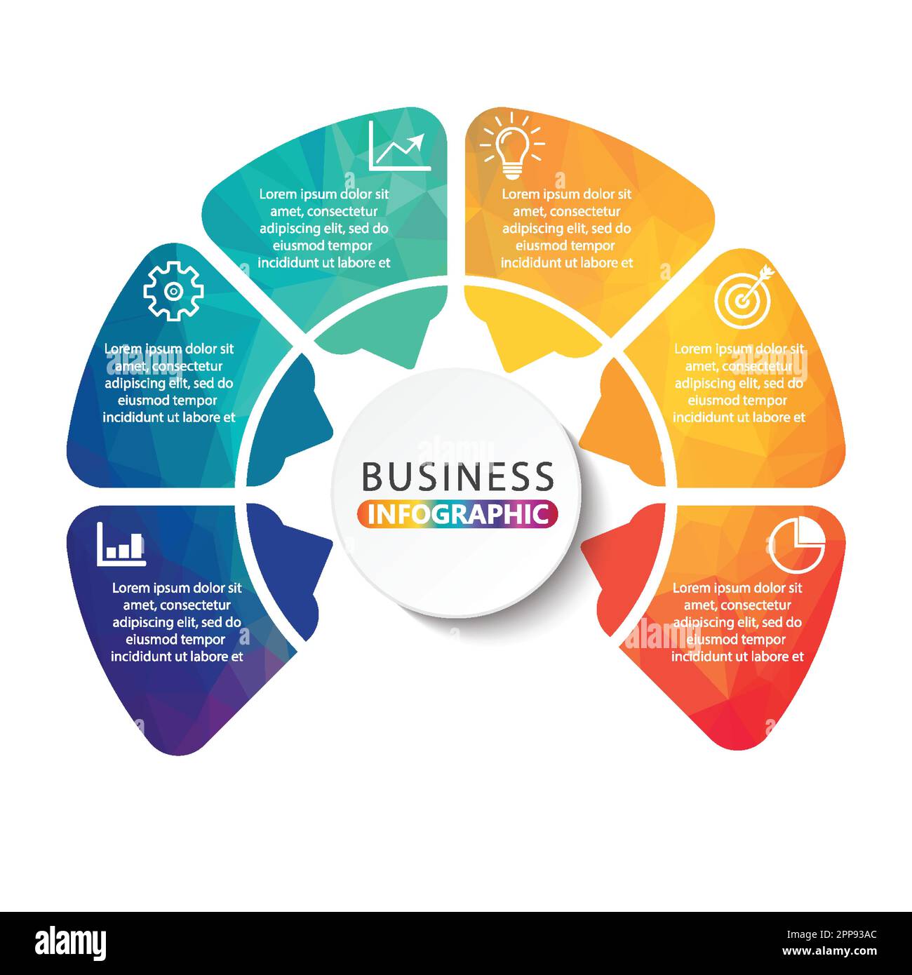 Vector illustration infographics 6 options. Template for brochure ...