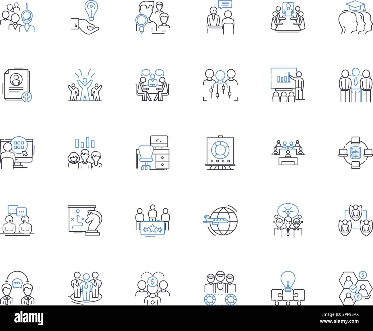 Sales convention line icons collection. Nerking, Expo, Promotion, Demos ...