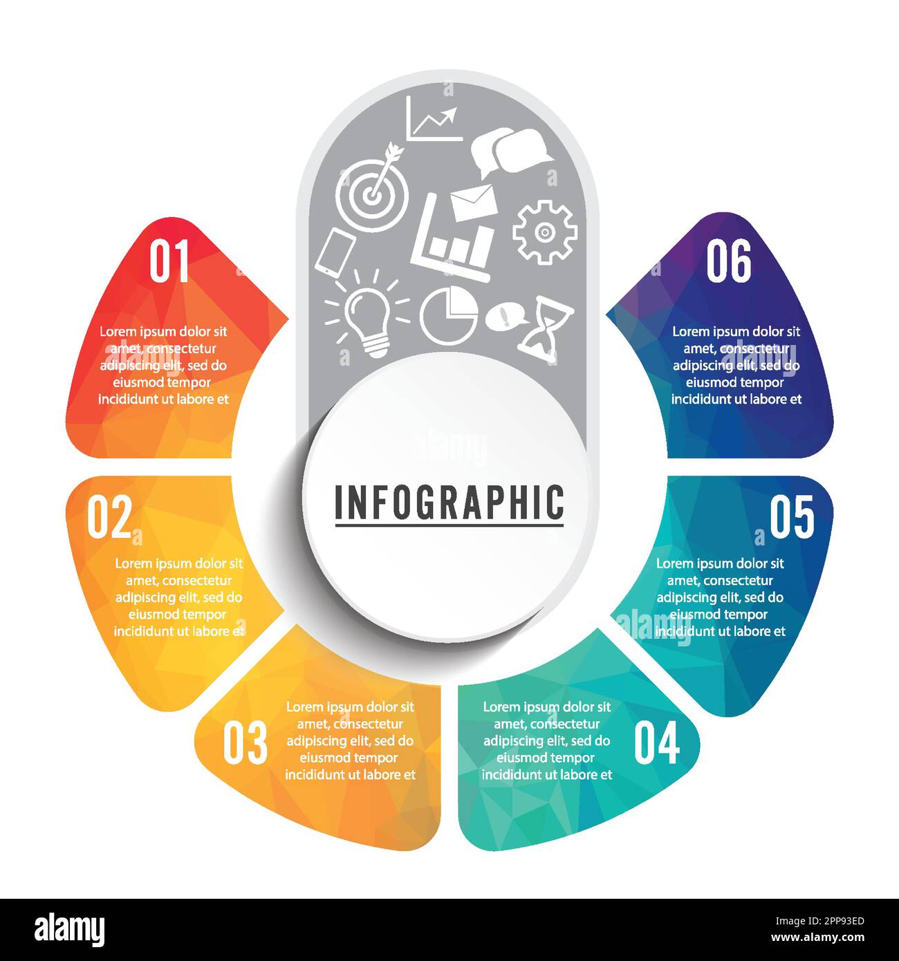 Vector illustration infographics 6 options. Template for brochure ...