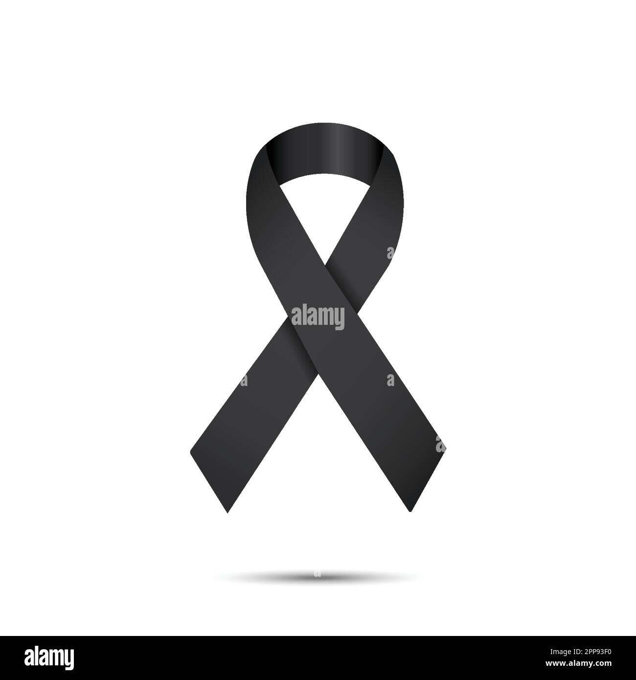 Black ribbon vector, mourning and melanoma sign Stock Vector Image ...