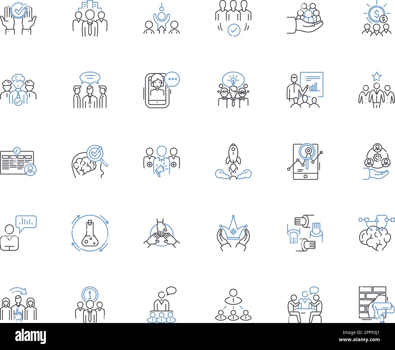 Partnership work line icons collection. ollaboration, Cooperation ...